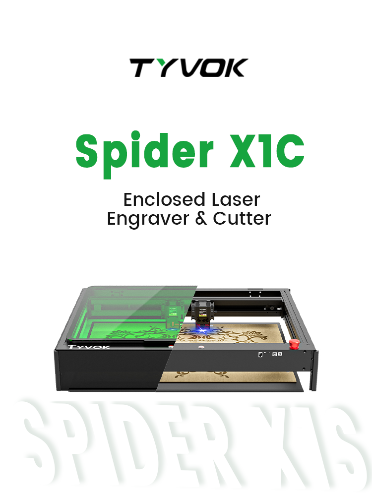 Tyvok Spider X1C Enclosed Laser Engraver & Cutter